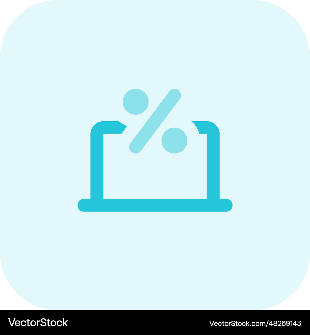 Laptop with an exclusive discount offer Royalty Free Vector