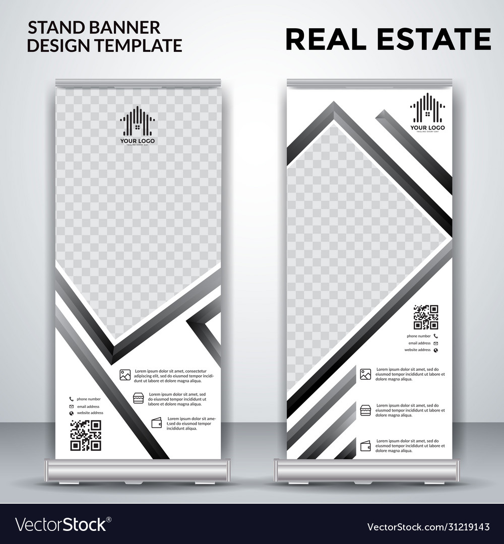 Real estate roll up banner design Royalty Free Vector Image Real estate roll up banner design Royalty Free Vector Image