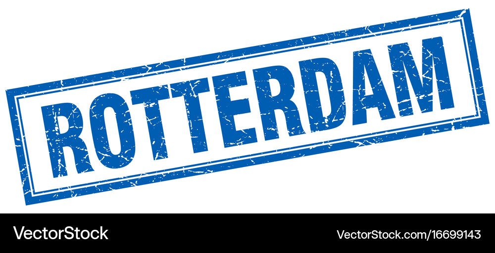 Rotterdam blue square grunge stamp on white Vector Image