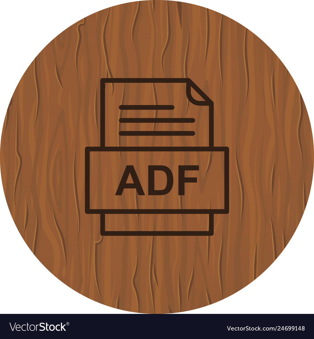 Adf file document icon Royalty Free Vector Image