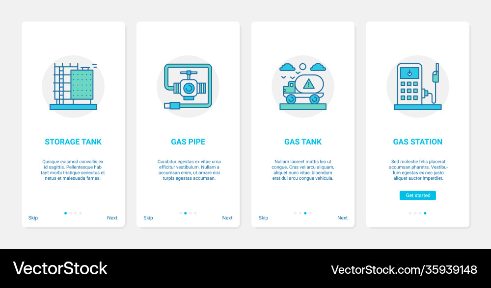 Gas storage transportation line technology ux ui Vector Image