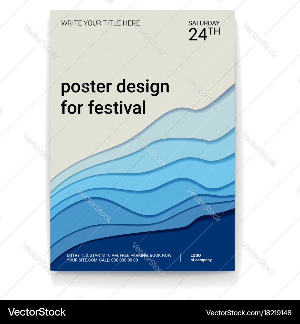 Poster design with a pattern of cut paper Vector Image