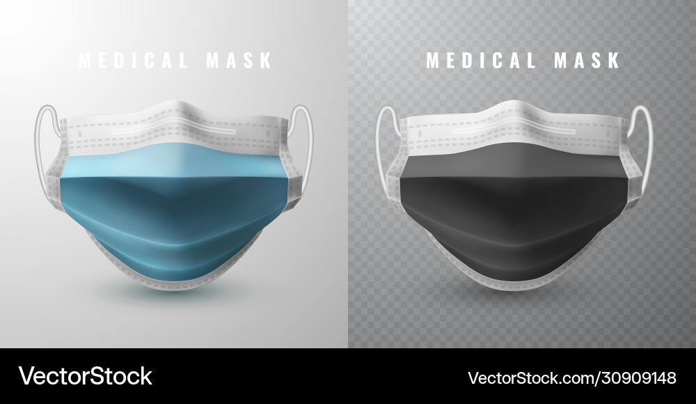 Realistic medical face mask details 3d Royalty Free Vector