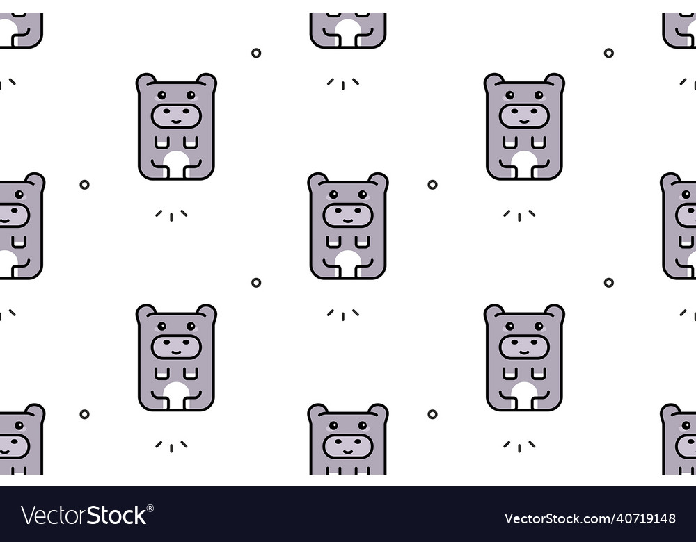 Seamless Pattern With Hippos Royalty Free Vector Image