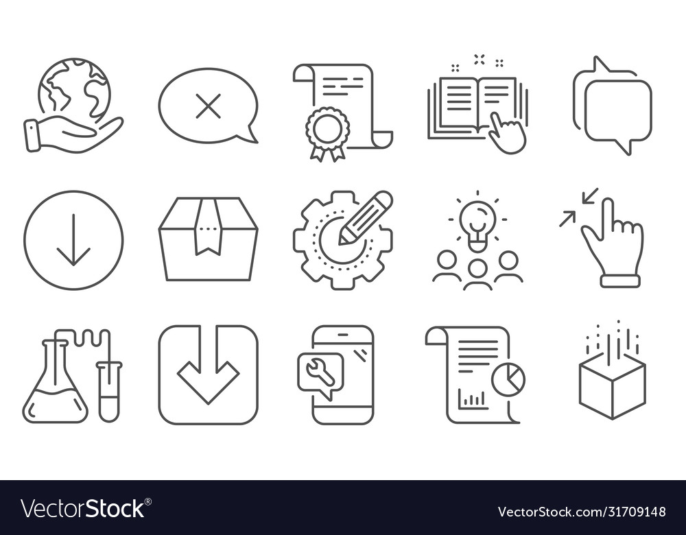 Set technology icons such as package box Vector Image