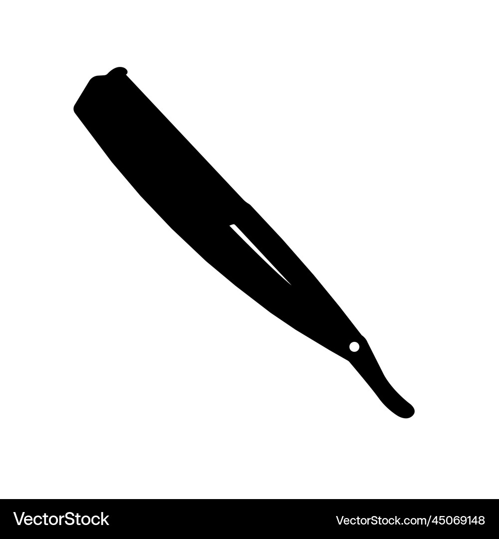 Straight razor black and white icon design Vector Image