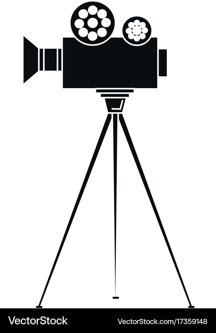 Vintage Film Camera with Tripod Royalty Free Vector Image
