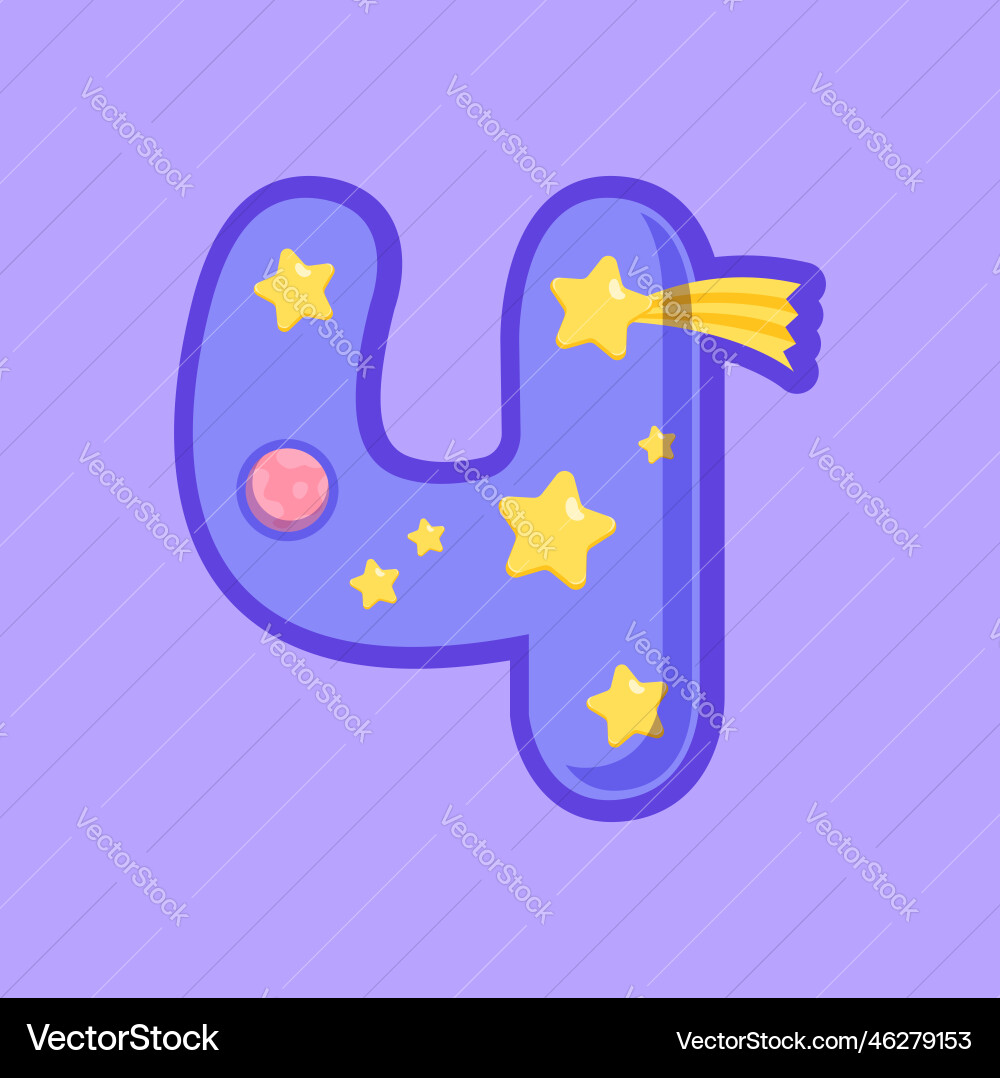 4 digit number four figure unicorn data score Vector Image