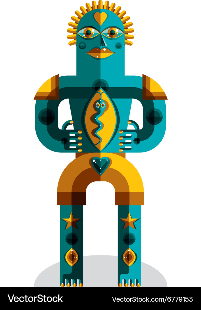 Avant-garde avatar colorful drawing created Vector Image