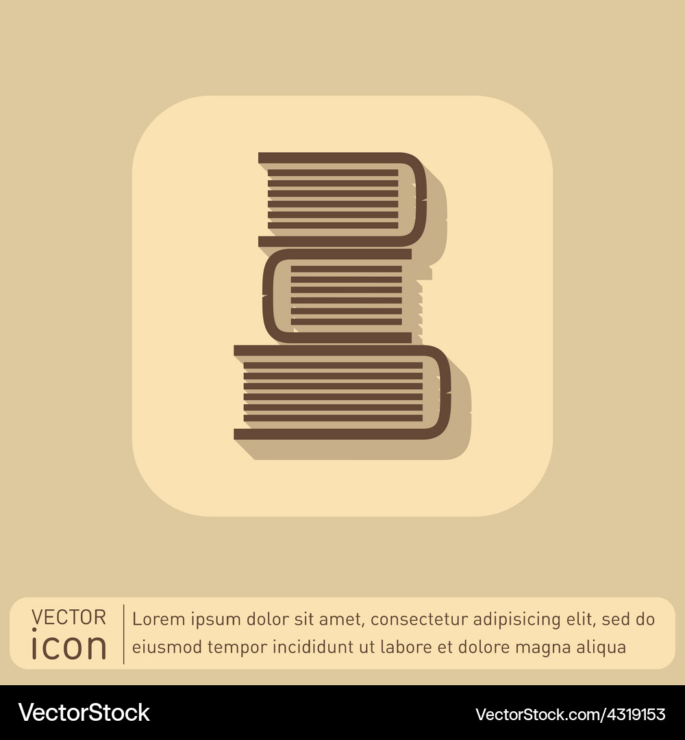 Books tower icon education sign Royalty Free Vector Image
