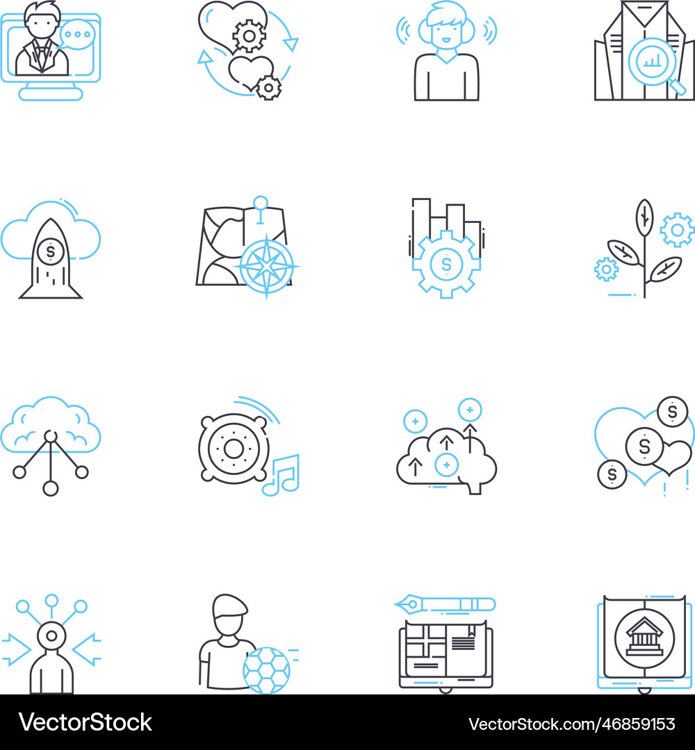 Compassion and activism linear icons set empathy Vector Image
