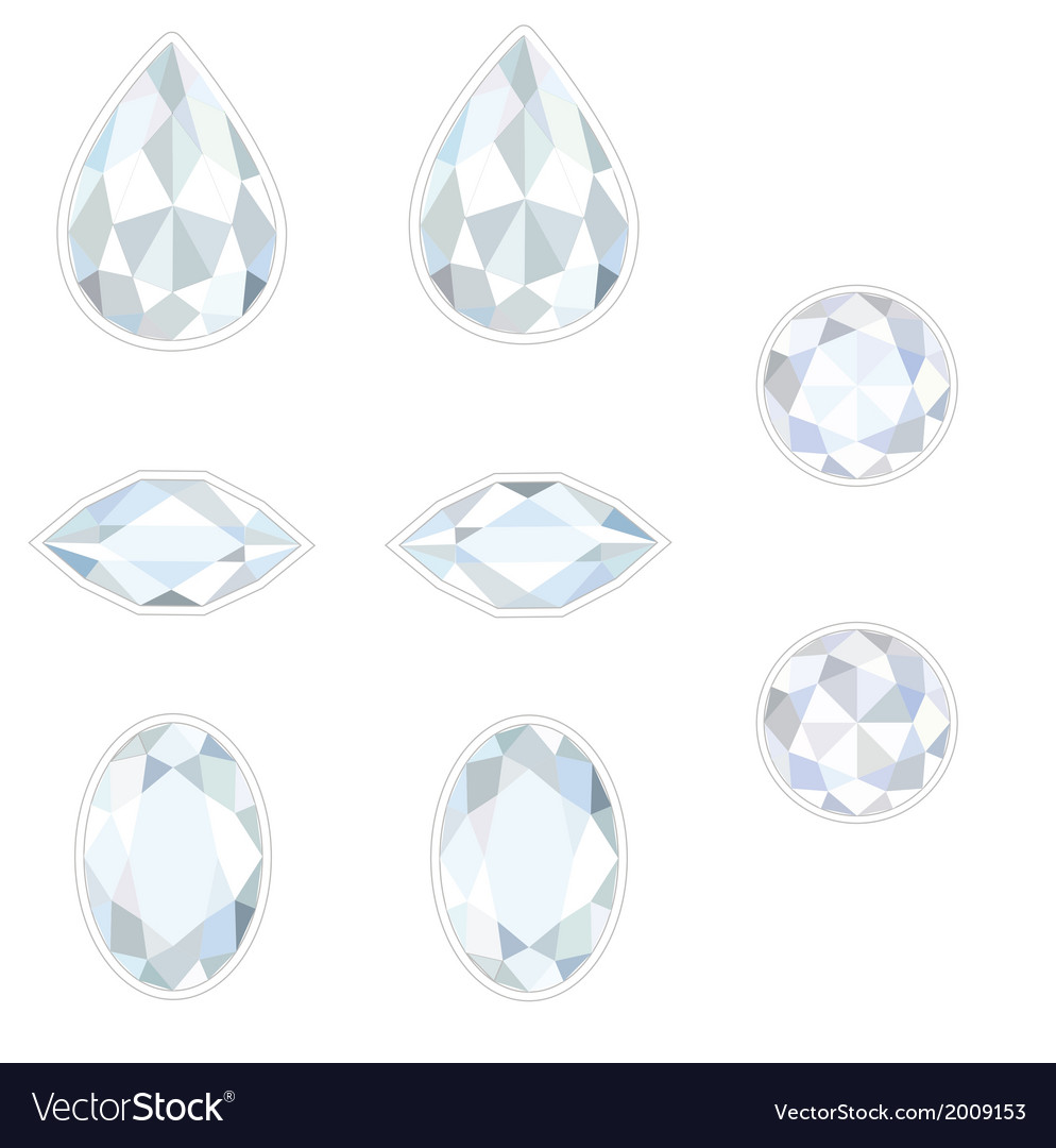 Diamond set isolated objects Royalty Free Vector Image