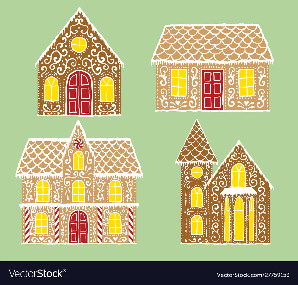 Gingerbread set Royalty Free Vector Image - VectorStock