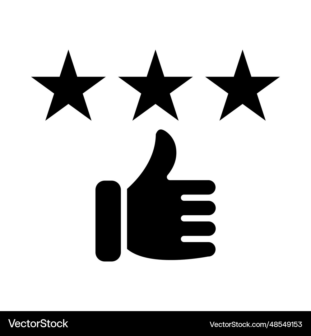 Good review glyph icon for personal Royalty Free Vector