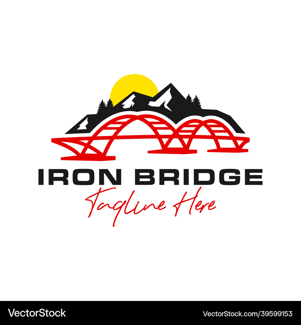 Iron bridge building inspiration logo Royalty Free Vector