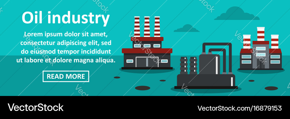 Oil industry banner horizontal concept Royalty Free Vector