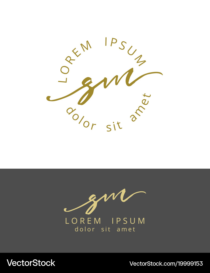S m handdrawn brush monogram calligraphy logo Vector Image