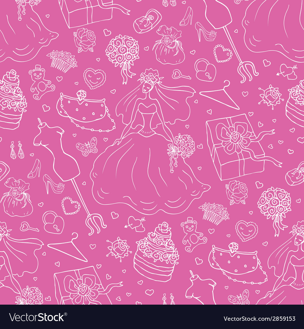 Seamless wedding patterns Royalty Free Vector Image