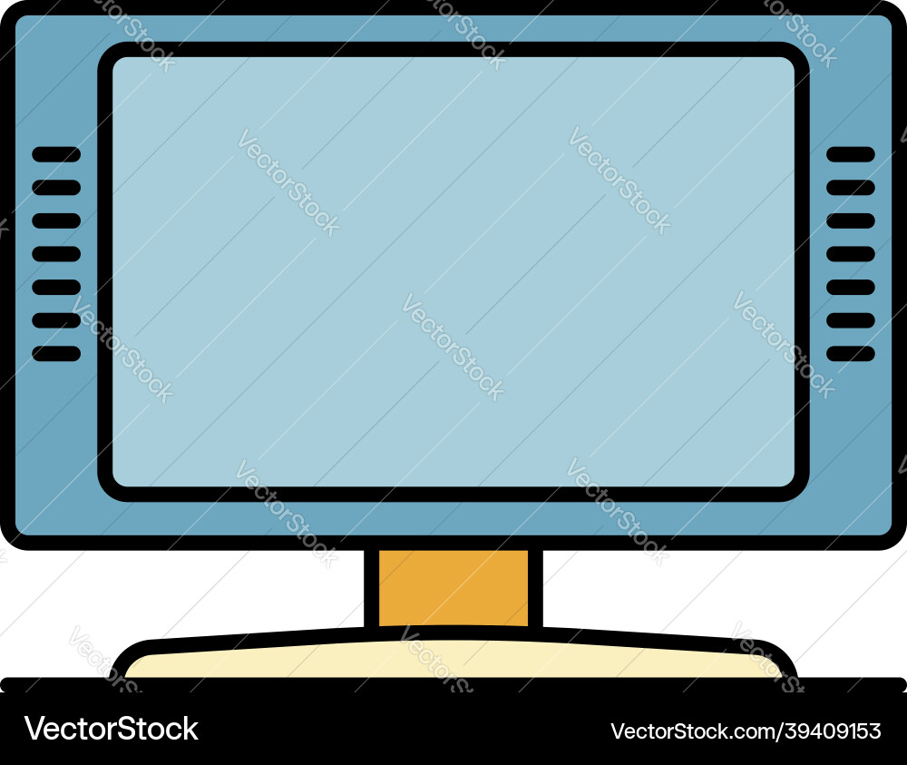 Smart tv icon color outline Royalty Free Vector Image