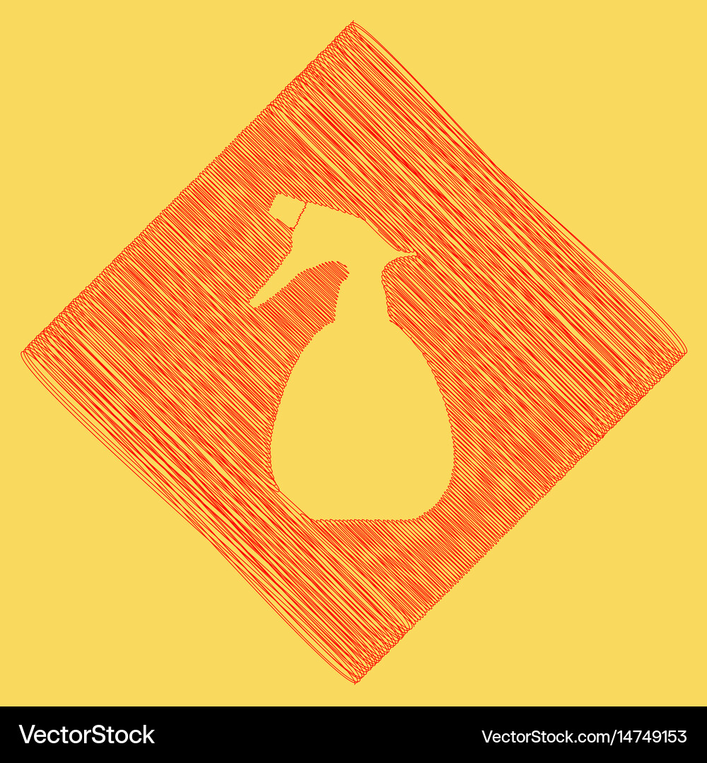 Spray bottle for cleaning sign red Royalty Free Vector Image
