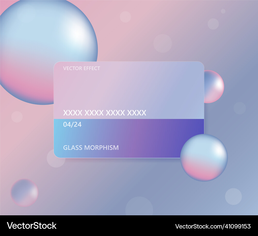Transparent card in glass Royalty Free Vector Image