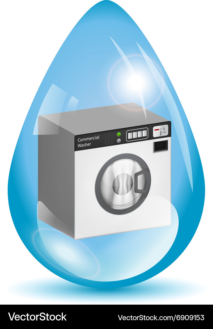 Washing machine in a water drop Royalty Free Vector Image