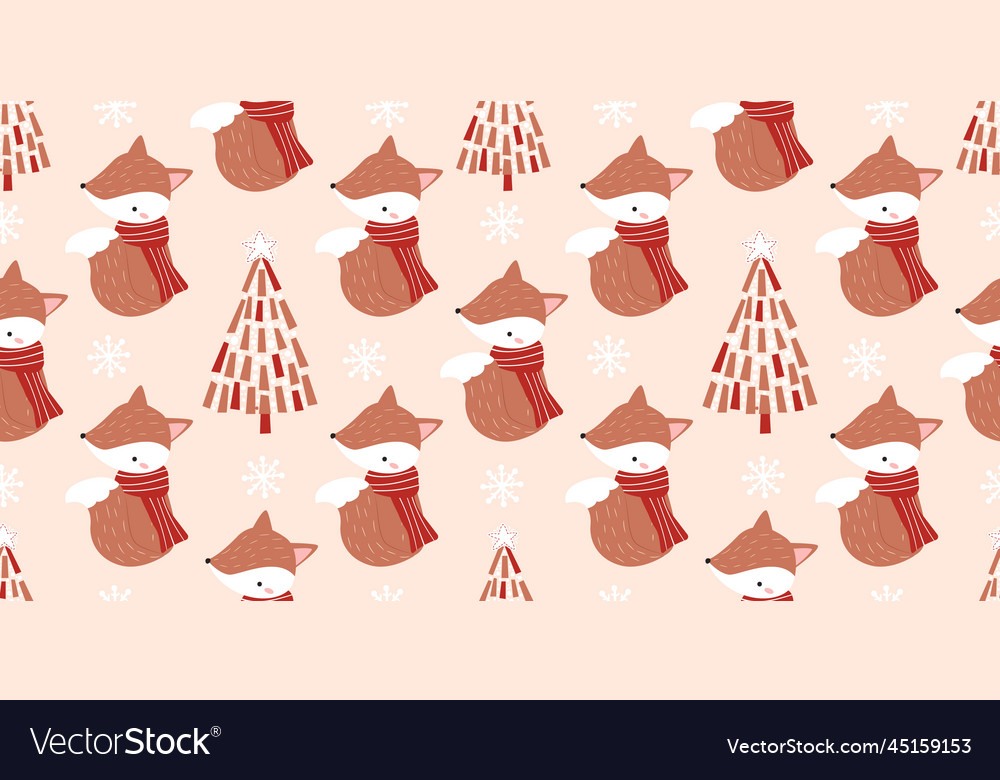 Winter and christmas themed seamless pattern Vector Image