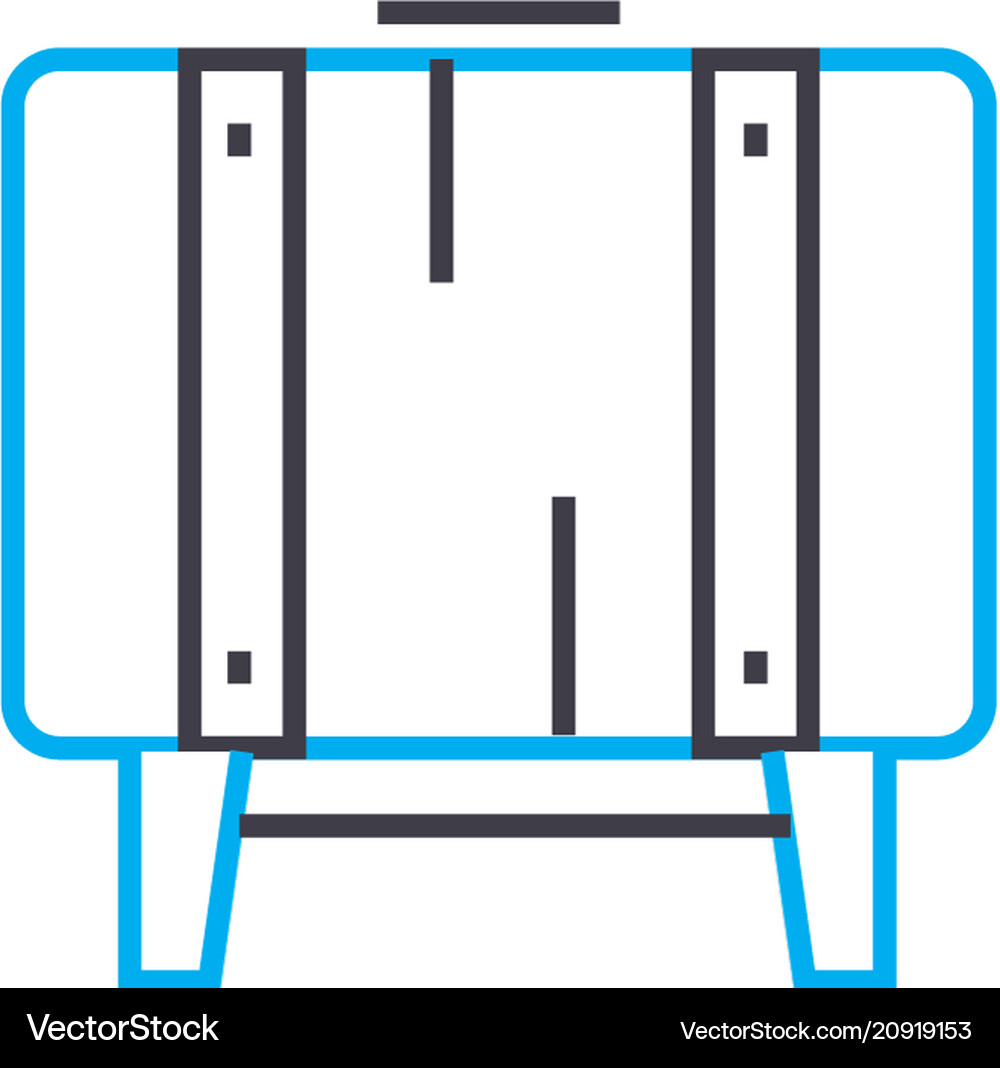 Wooden table linear icon concept wooden table Vector Image