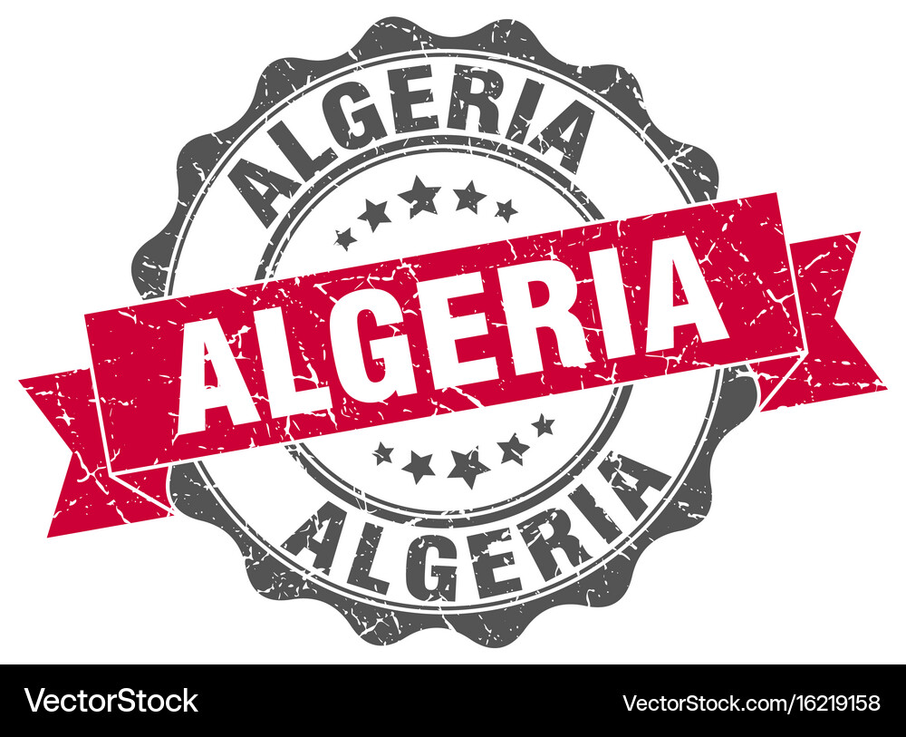 Algeria round ribbon seal Royalty Free Vector Image