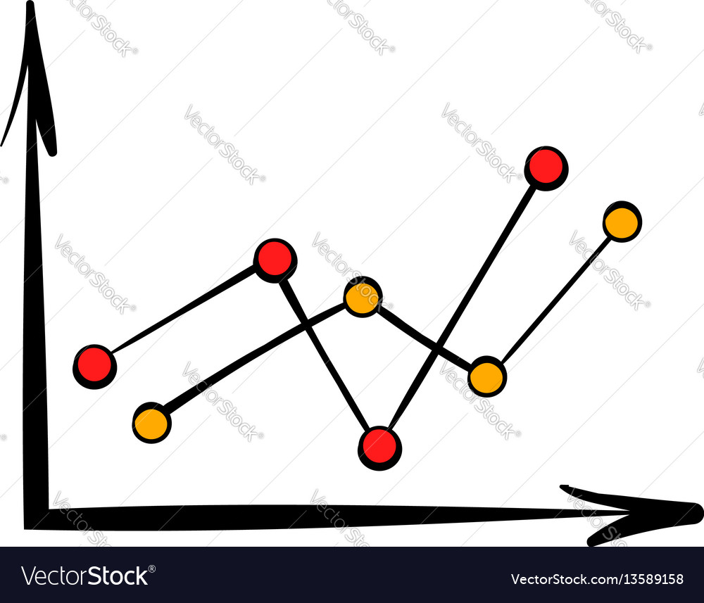 Arrow graph icon icon cartoon Royalty Free Vector Image