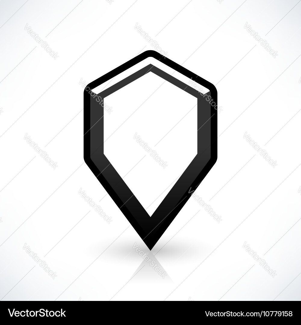 Blank map pin flat location icon hexagon sign Vector Image