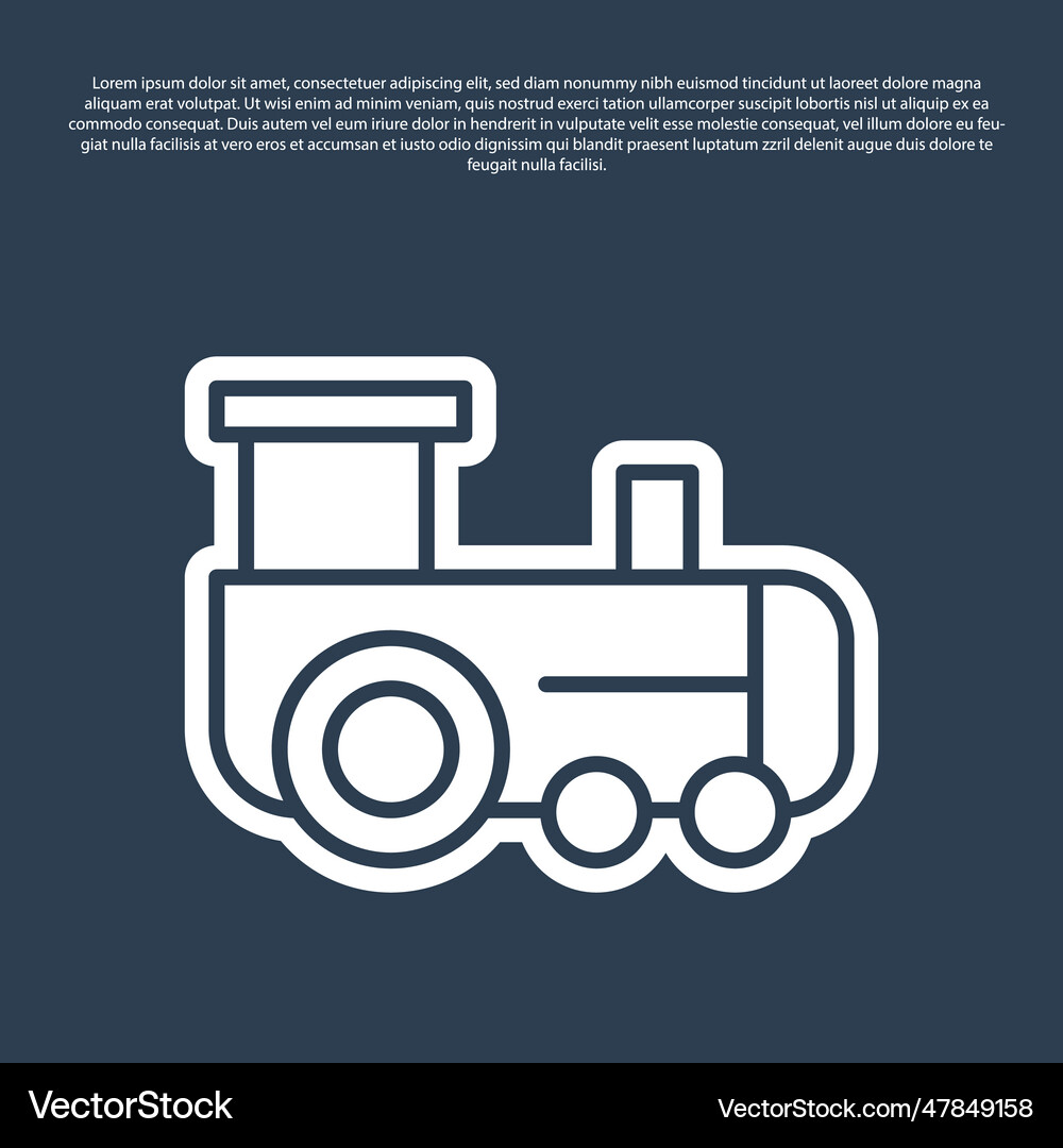 Blue line toy train icon isolated on Royalty Free Vector