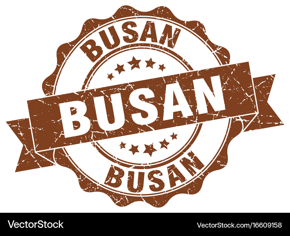 Busan round ribbon seal Royalty Free Vector Image