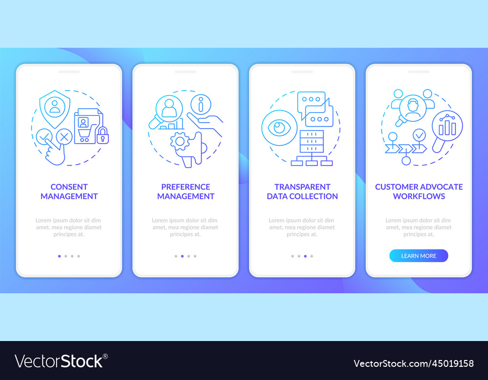 Ciam Strategy Features Blue Gradient Onboarding Vector Image