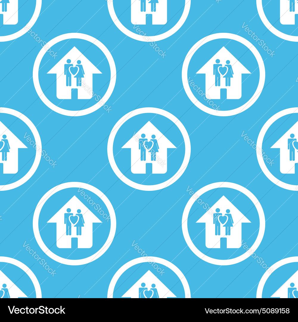Family house sign blue pattern Royalty Free Vector Image