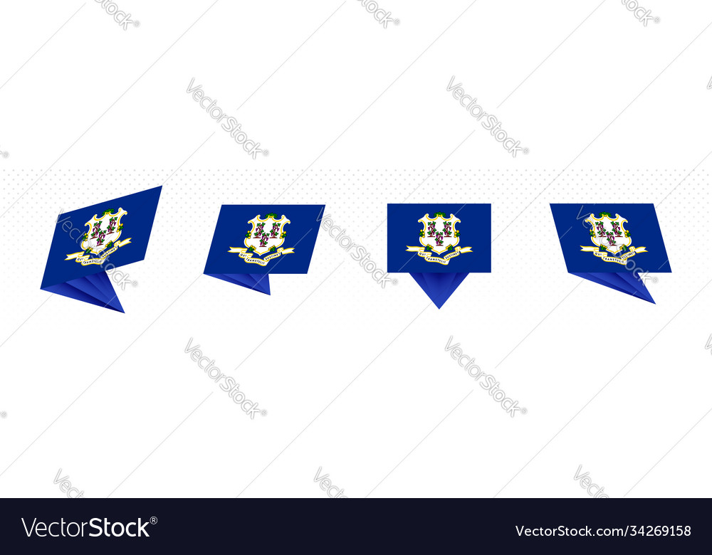 Flag connecticut us state in modern abstract Vector Image