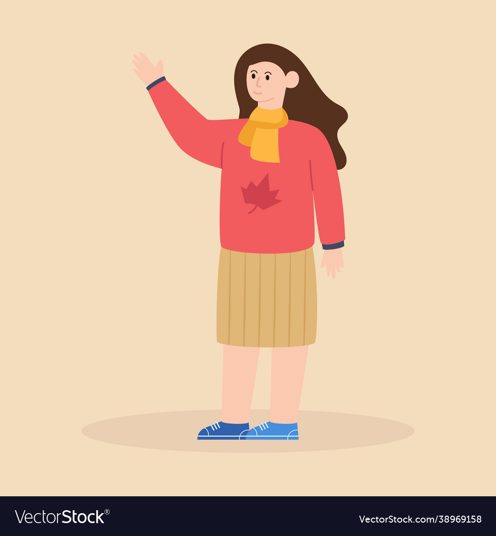Girl waving Royalty Free Vector Image - VectorStock