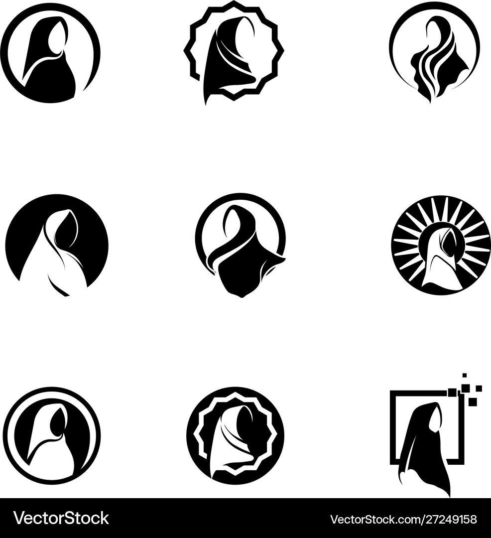 Hijab logo and symbol template Royalty Free Vector Image
