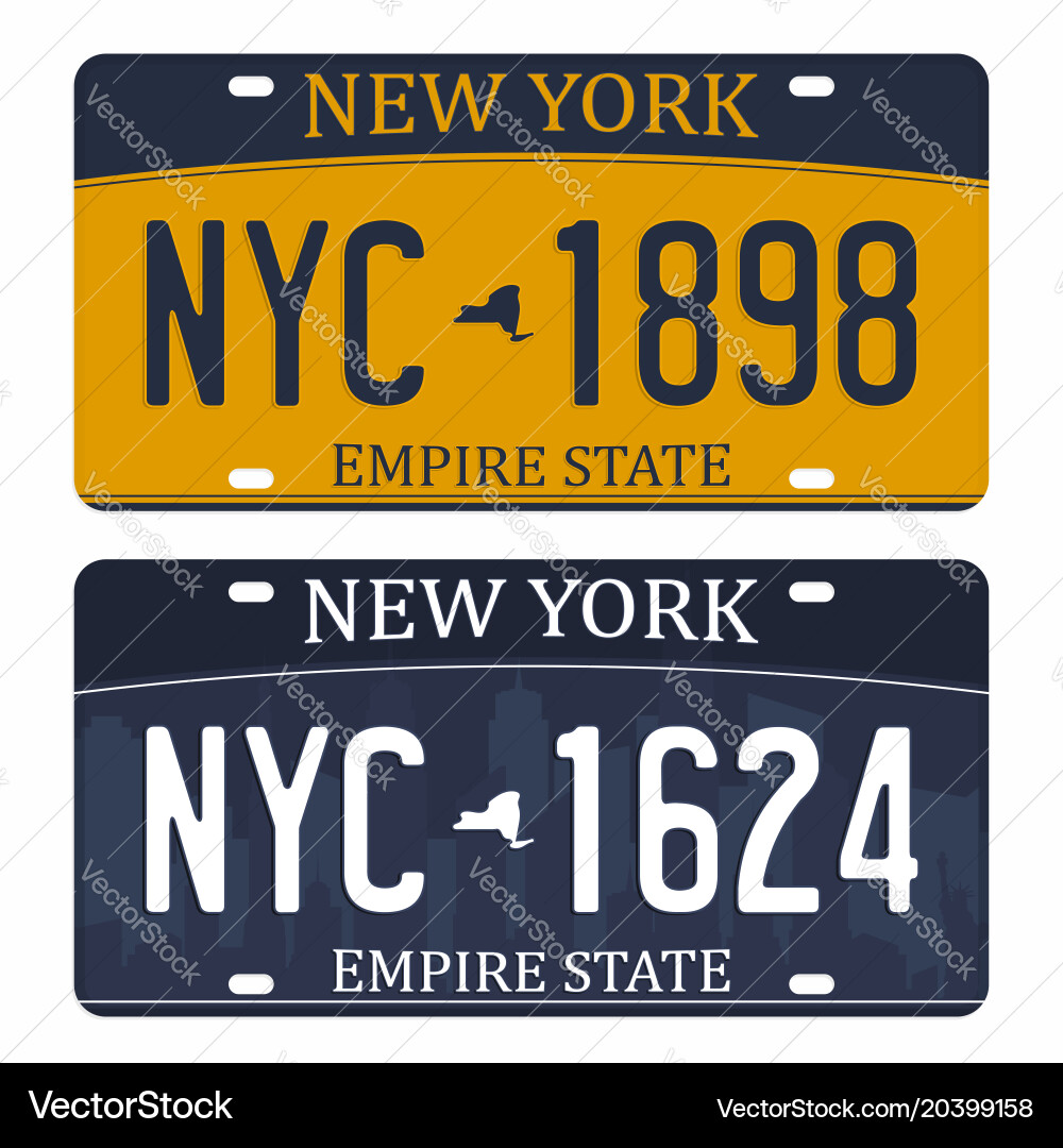 License plates isolated on white background new Vector Image
