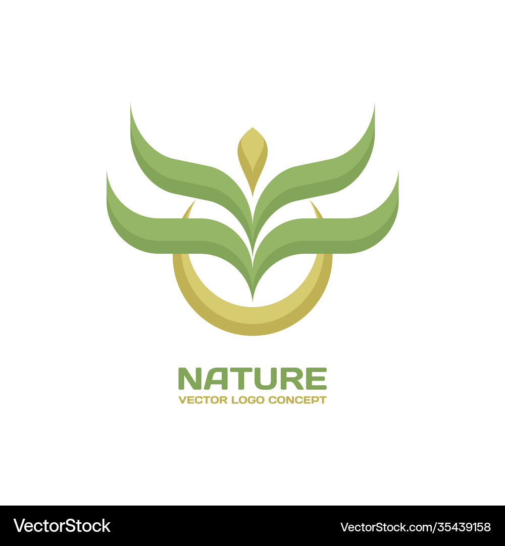 Nature - logo template concept leaves Royalty Free Vector
