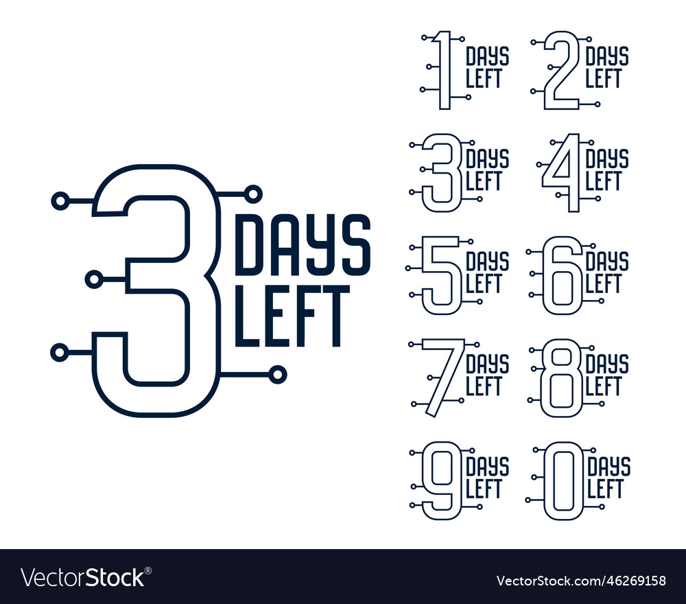 Number of days left timer banner design Royalty Free Vector