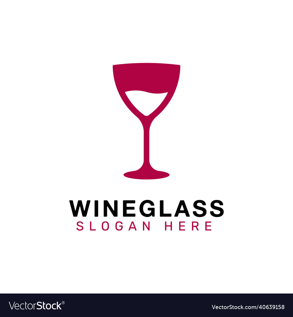 Red Wine Glass Logo Royalty Free Vector Image Vectorstock