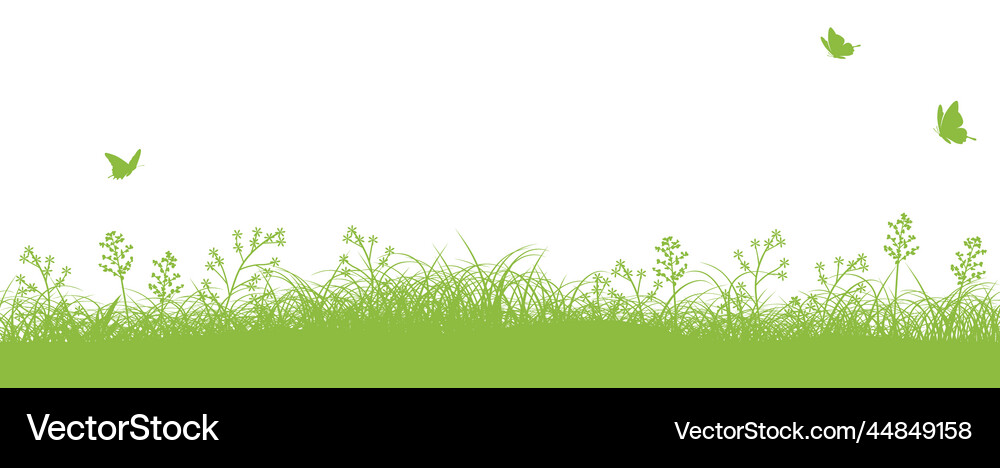 Seamless green grassy field background Royalty Free Vector