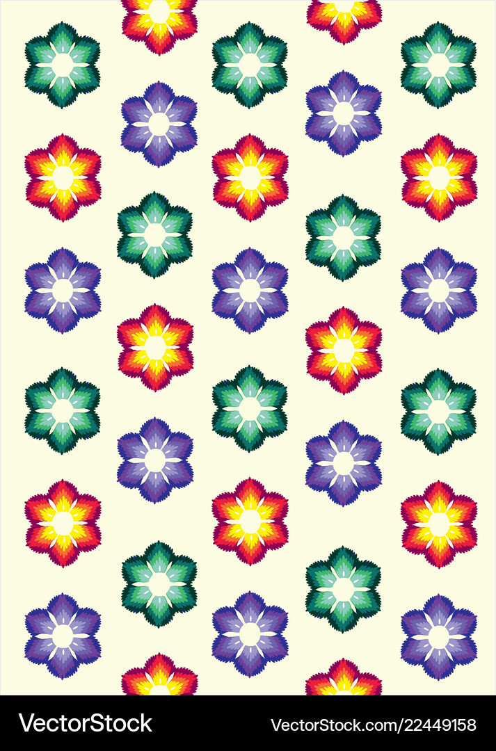 Seven-color flower colored fabric Royalty Free Vector Image