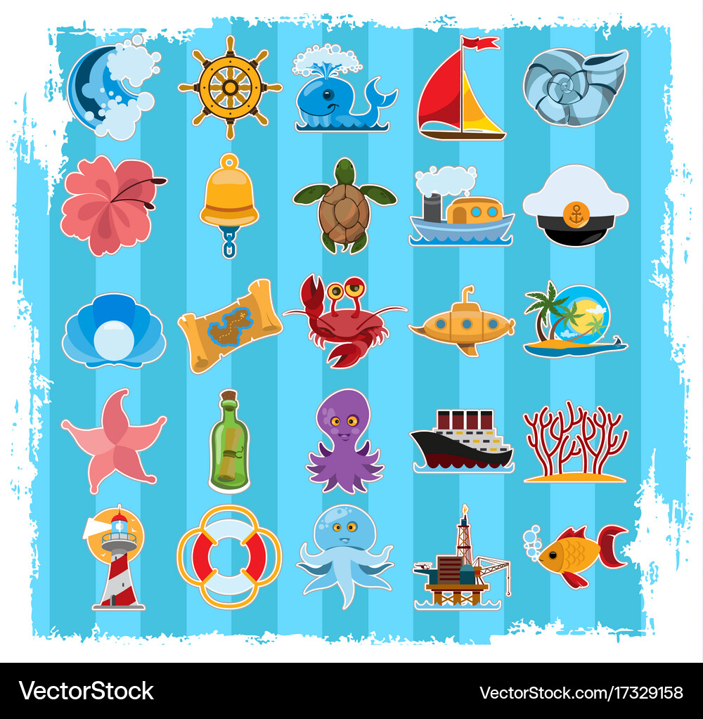 Things related to the voyage Royalty Free Vector Image