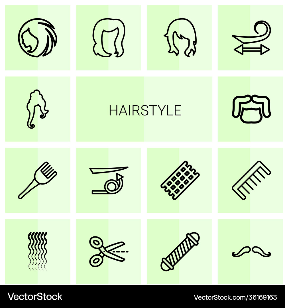 14 hairstyle icons Royalty Free Vector Image - VectorStock