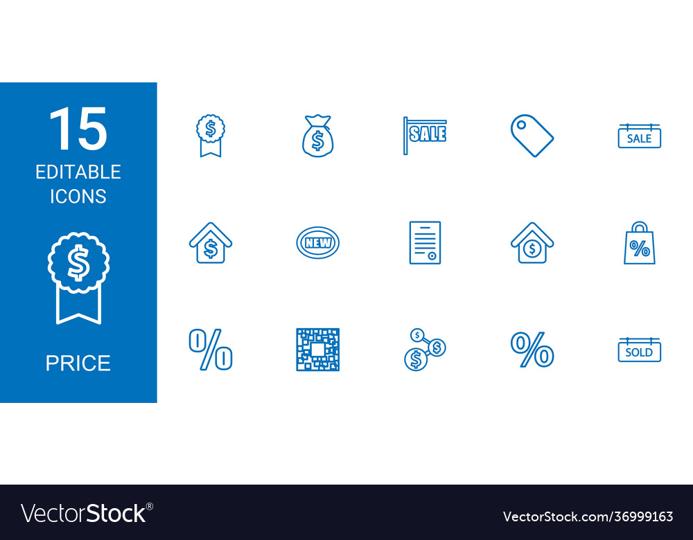 15 price icons Royalty Free Vector Image - VectorStock
