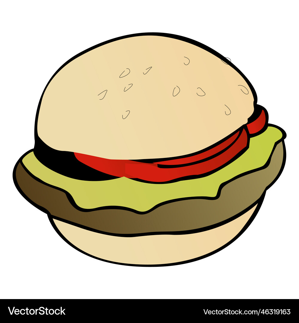 American burger cartoon Royalty Free Vector Image