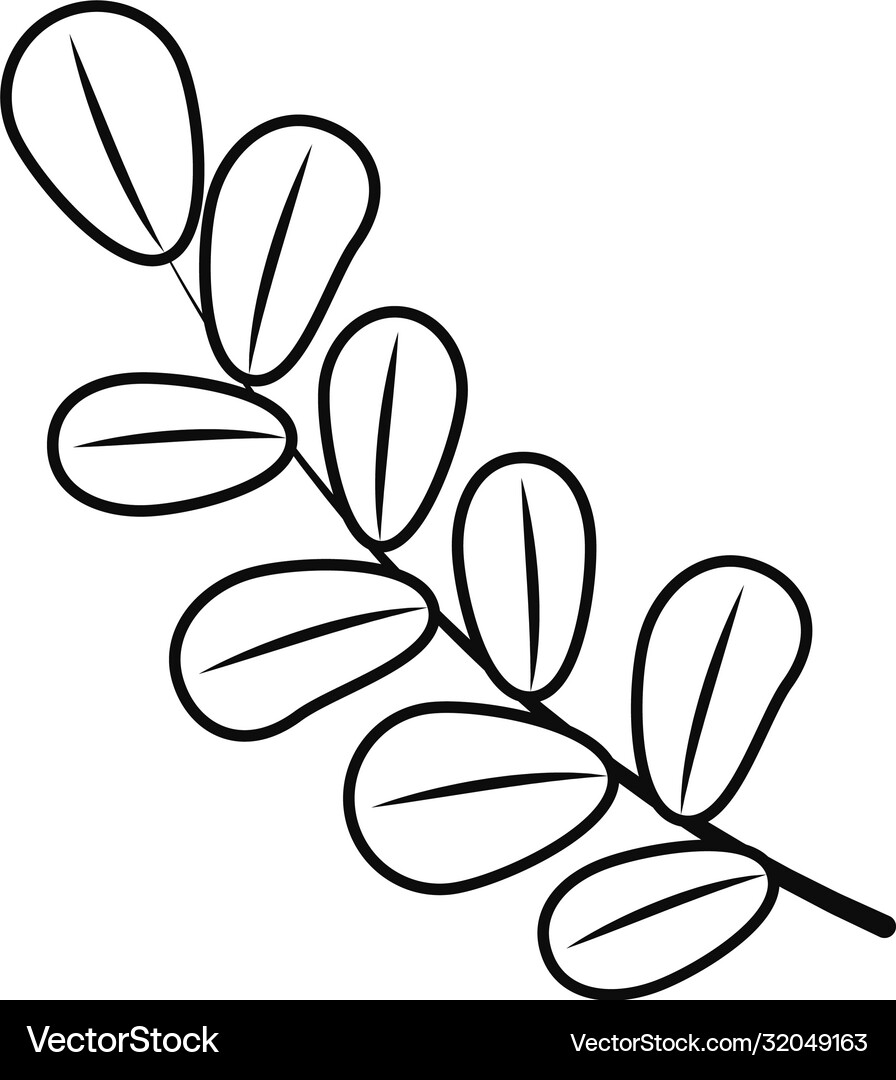Branch with leaves icon line style Royalty Free Vector Image
