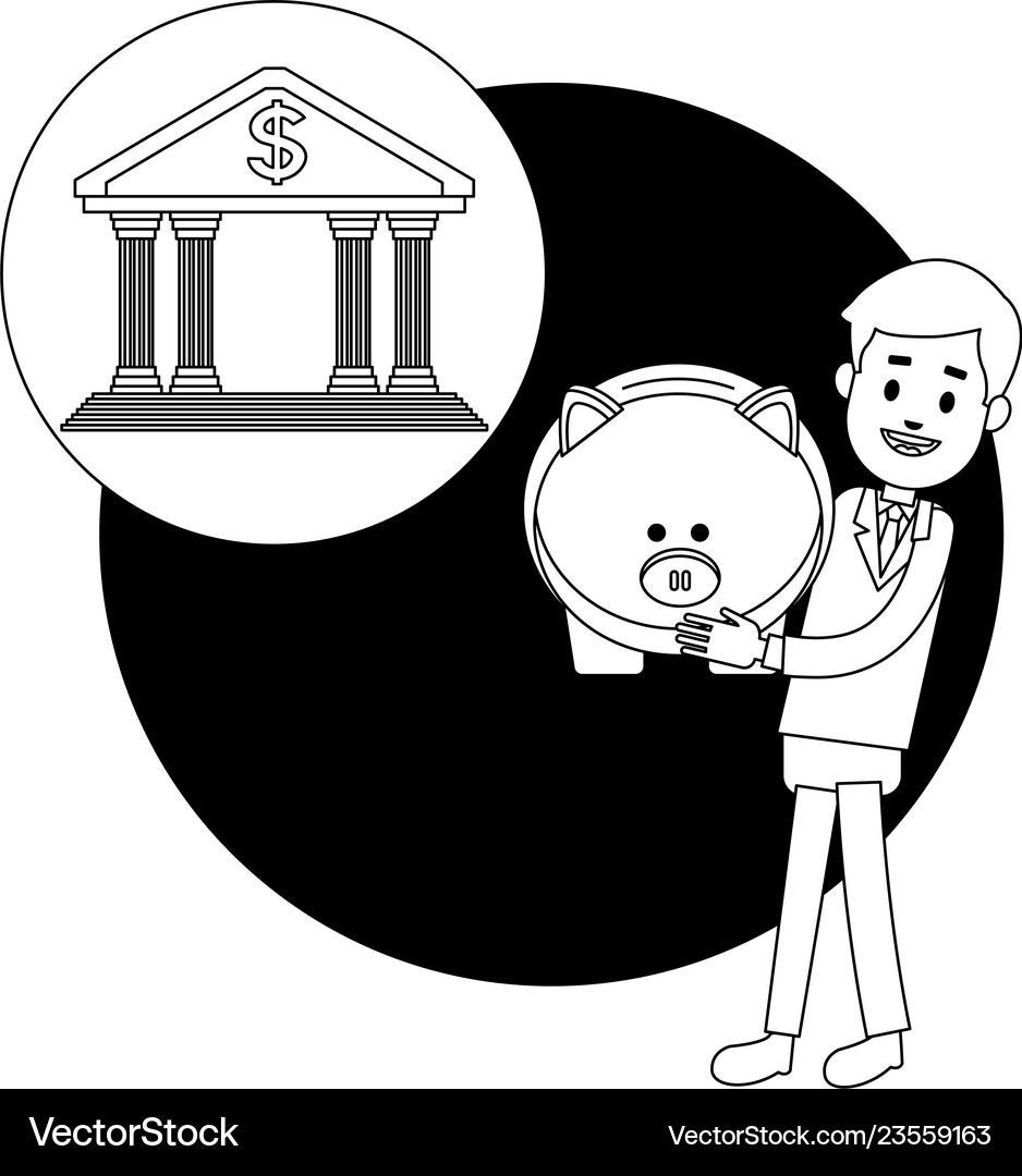 Business saving money cartoon Royalty Free Vector Image